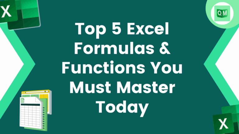 Top 5 Excel Formulas & Functions You Must Master Today